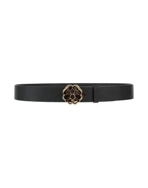 Alexander McQueen Leather Belt With Glittered Logo