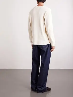 Nn07 Jett 30035 Waffle-knit Organic Cotton Sweater - Neutrals