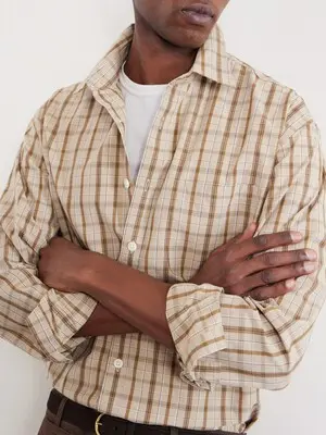 Nn07 Deon 50035 Checked Organic Cotton-poplin Shirt