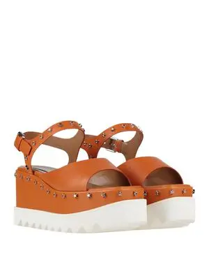 Stella McCartney Slingback Wedge Sandals - Orange