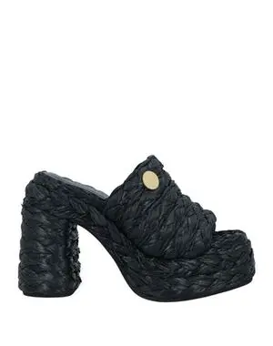 Stella McCartney Raffia Platform Sandals - Black