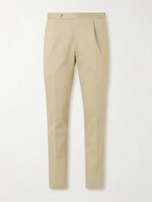 DE PETRILLO Straight-leg Cotton-blend Twill Trousers