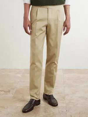 DE PETRILLO Straight-leg Cotton-blend Twill Trousers