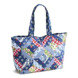VERA BRADLEY Hathaway Tote Bag In Trellis Patchwork - Blue
