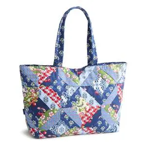 VERA BRADLEY Hathaway Tote Bag In Trellis Patchwork - Blue