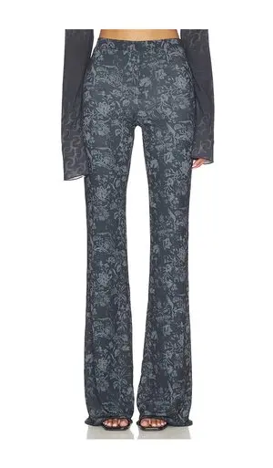 JADE CROPPER Flared Mesh Trousers