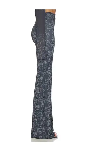 JADE CROPPER Flared Mesh Trousers