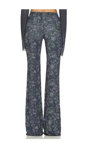 JADE CROPPER Flared Mesh Trousers