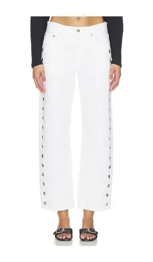 PISTOLA Lexi Mid Rise Bowed Straight Jeans - Vivid White