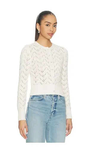 Free People Pointelle Knit Button-front Cardigan - Ivory