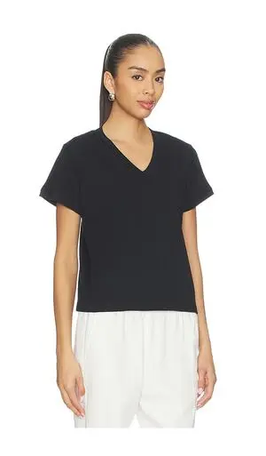 LESET Margo V Neck Tee - Black