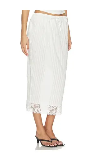 YUHAN WANG Lace Hem Drawstring Skirt