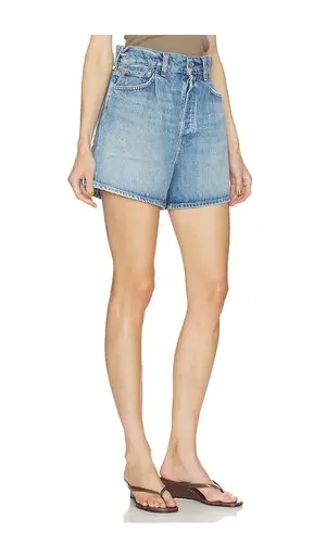 AGOLDE Lyonne Cinched Waist Denim Shorts - Outbreak