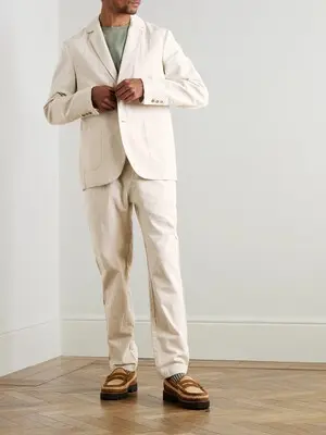 Folk Cotton And Linen-blend Suit Trousers