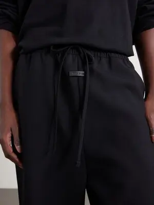 Fear Of God Drawstring Wide-leg Wool-blend Trousers - Black