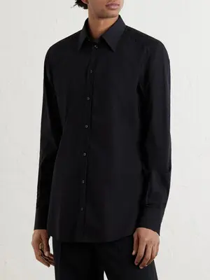 Dolce & Gabbana Cotton Oxford Shirt - Black