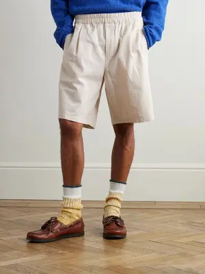 Folk Assembly Linen And Cotton-blend Shorts - Neutrals