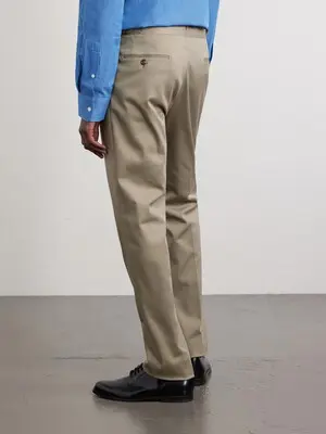 DE PETRILLO Cotton-blend Twill Straight-leg Trousers