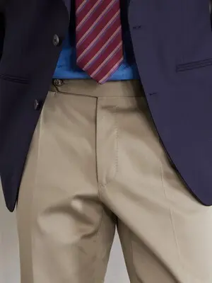 DE PETRILLO Cotton-blend Twill Straight-leg Trousers