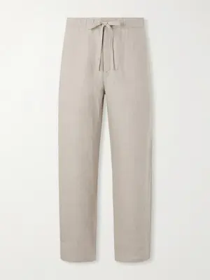 De Bonne Facture Lounge Straight-leg Linen Trousers - Neutrals