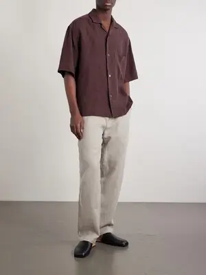 De Bonne Facture Lounge Straight-leg Linen Trousers - Neutrals