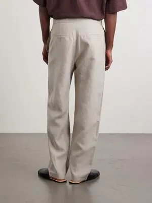 De Bonne Facture Lounge Straight-leg Linen Trousers - Neutrals