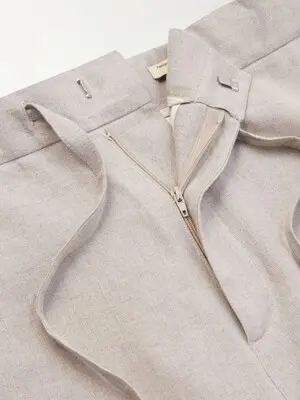 De Bonne Facture Lounge Straight-leg Linen Trousers - Neutrals
