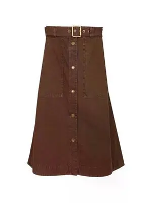 Moncler Midi Skirt With Belt And Button Detail