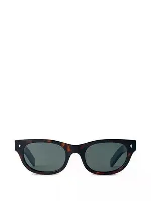 Prada Oval Frame Sunglasses - Brown