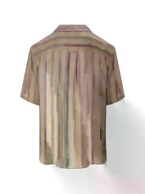 Saint Laurent Striped-pattern Chest-pocket Shirt - Neutrals