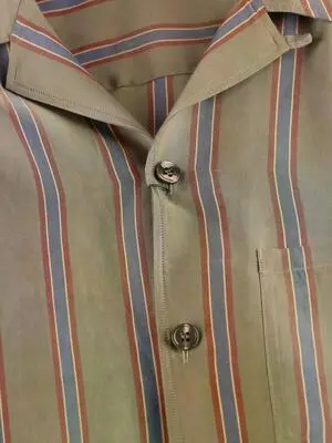 Saint Laurent Striped-pattern Chest-pocket Shirt - Neutrals