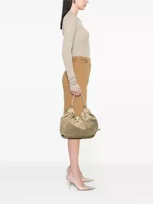 LOUIS VUITTON 2003-2019 Monogram Mahina L Hobo Bag - Brown