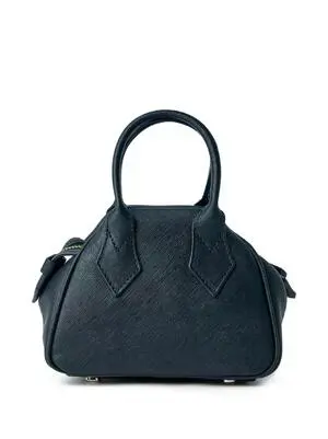 VIVIENNE WESTWOOD Mini Yasmine Top-handle Textured Tote - Black