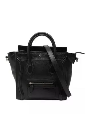 Celine Nano Leather Luggage Tote - Black