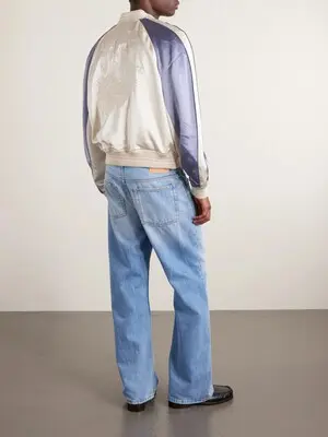 Acne Studios Oskol Dragon Embroidered Satin Bomber Jacket - Brown