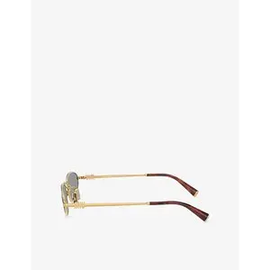 Miu Miu Oval-frame Metal Sunglasses