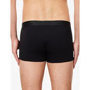 Sunspel Branded-waistband 3-pack Stretch-cotton Trunks - Black