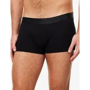 Sunspel Branded-waistband 3-pack Stretch-cotton Trunks - Black
