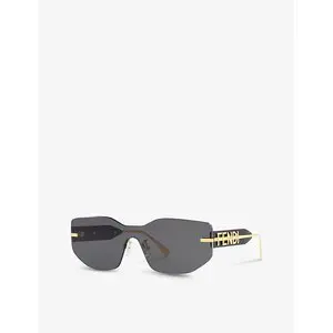 Fendi Rectangle-frame Tinted Metal Sunglasses