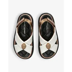 Kurt Geiger Orson Cross-strap Leather Flat Sandals