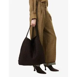 NAGHEDI Nomad Large Woven Hobo Bag - Chocolate