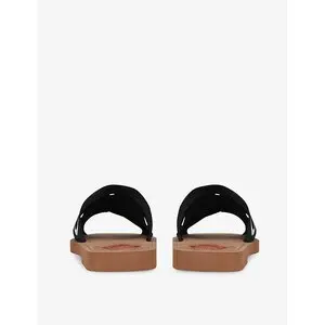Chloé Woody Logo-print Canvas Sandals - Black