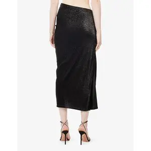 Rabanne Embellished-button Asymmetric Lurex Midi Skirt