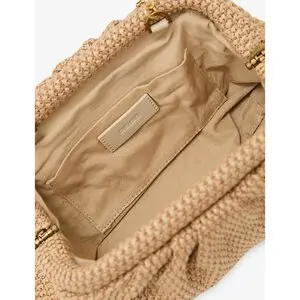REISS Gia Raffia-effect Clutch Bag
