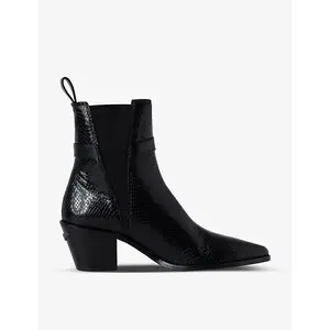 Zadig&Voltaire Tyler Python-effect Leather Ankle Boots