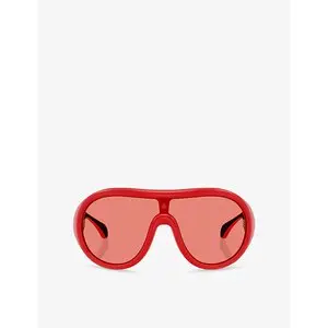 Moncler Me8004 Cloche Pilot-frame Sunglasses - Red