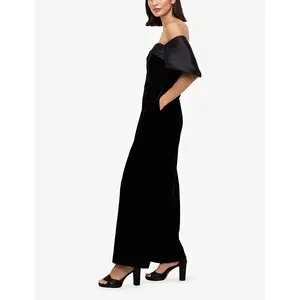 PHASE EIGHT Bardot-neck Velvet Jumpsuit