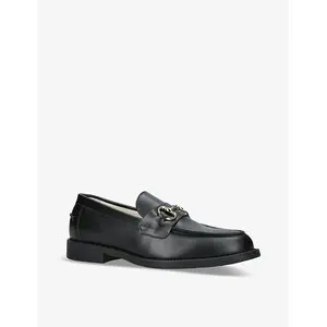 DUKE + DEXTER Wilde Horsebit Leather Penny Loafers - Black