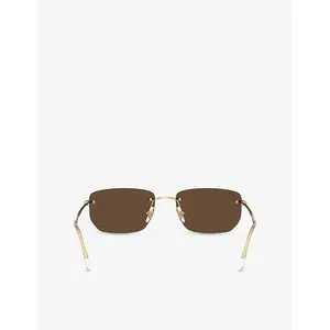 Ray-ban Rb3768 Square-frame Metal Sunglasses - Gold