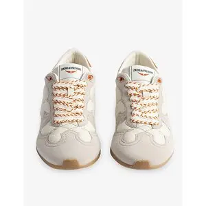 Zadig&Voltaire Dance Leather And Suede Trainers - Ice